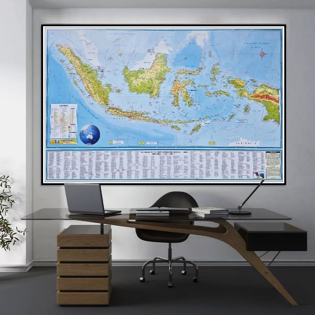 Jual Peta Bingkai Gantung Ukuran Besar Bingkai/Peta Indonesia ...