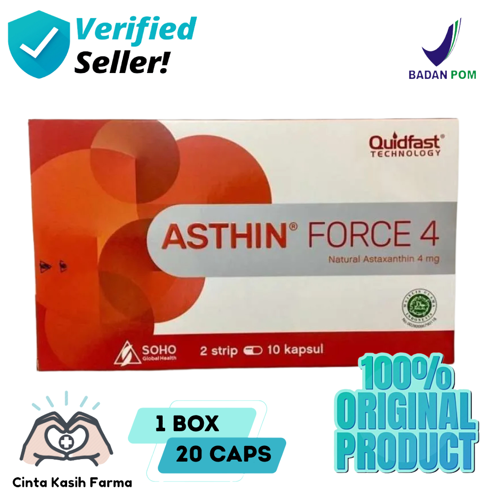 Jual ASTHIN FORCE 4 Mg Box 12 Kapsul Suplemen Kecantikan Antioksidan ...