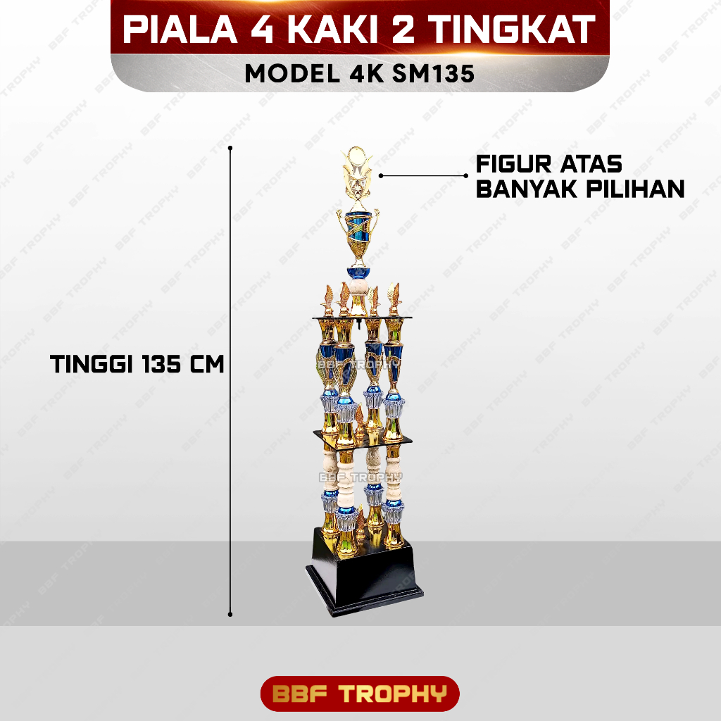 Jual Piala 4 KAKI Model 4K SM135 Tinggi 135cm 2 Tingkat | Shopee Indonesia