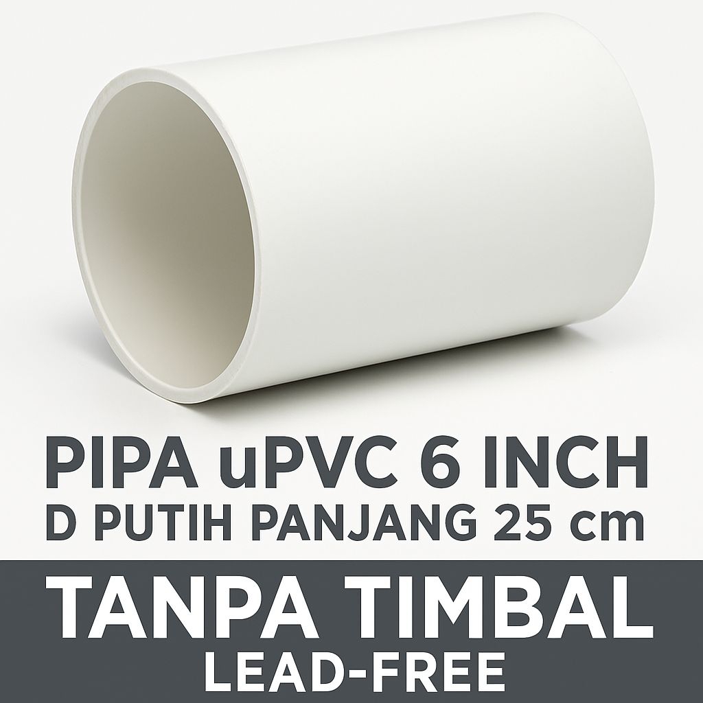 Jual Pipa PVC 6 Inch Type D Putih Panjang 25 cm • Tanpa Timbal (Lead ...