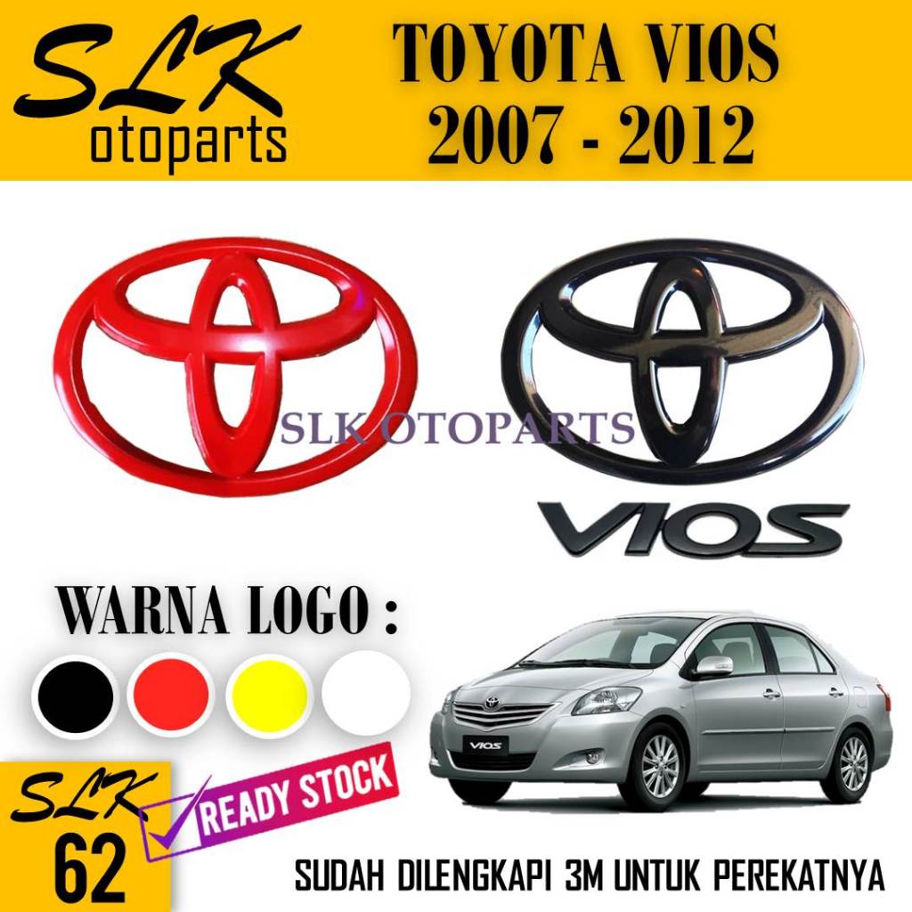 Jual SLK62- Emblem Logo Toyota Vios 2007-2012, Depan, Belakang, Tulisan ...