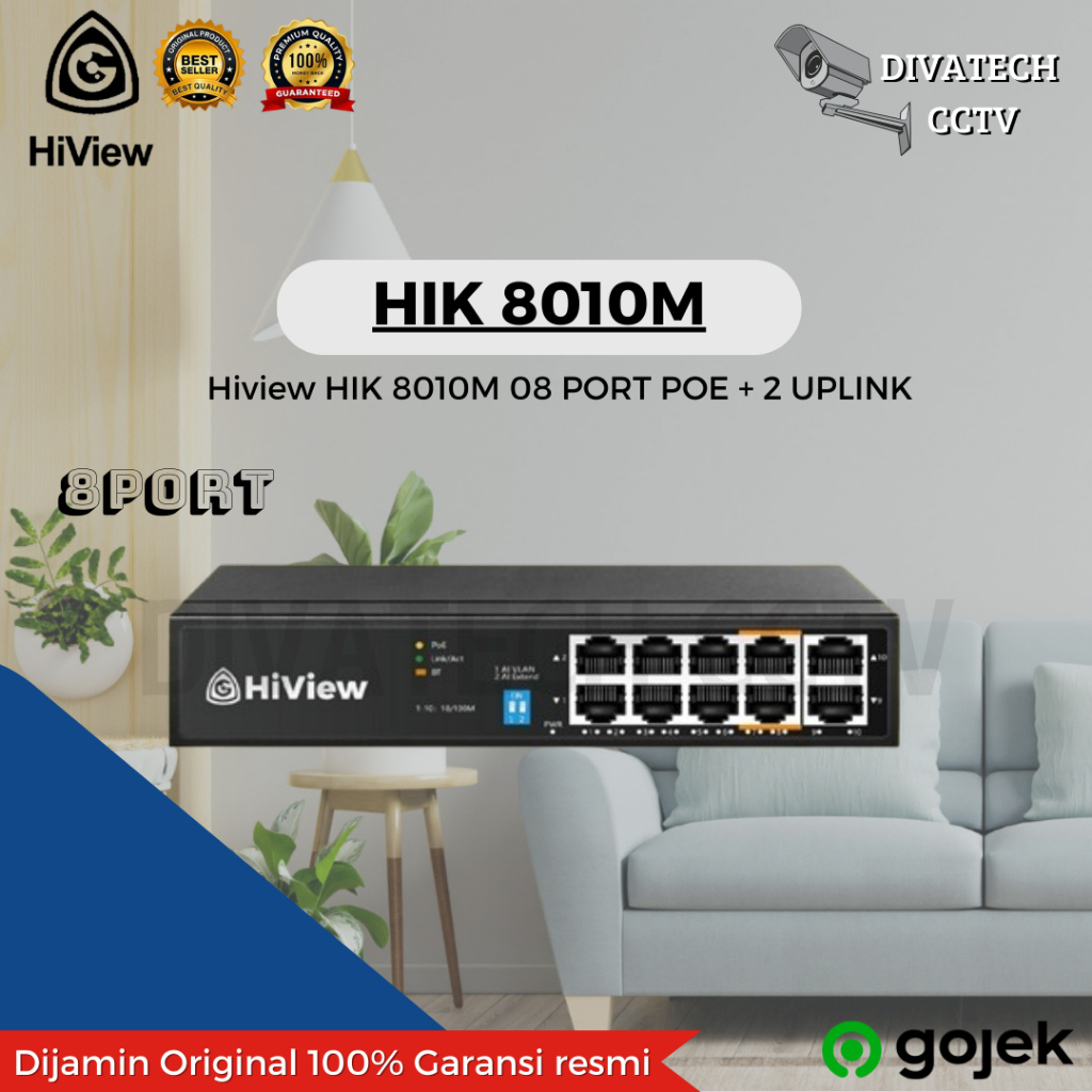 Jual Hiview HIK 8010M 08 SWITCH POE SMART AI PORT POE + 2 UPLINK | Shopee Indonesia