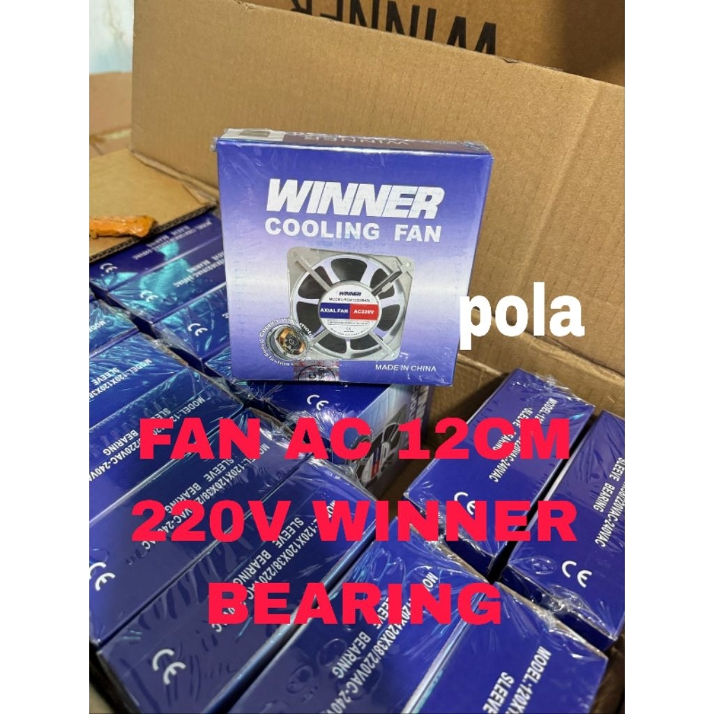 Jual FAN AC 12CM 220V winner winer silver bearing cooling fan | Shopee ...