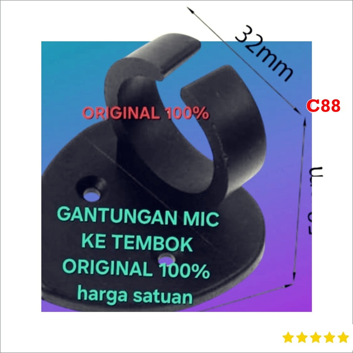 Jual ORIGINAL 100% bracket gantungan Holder SATUAN SINGLE mic tembok ...