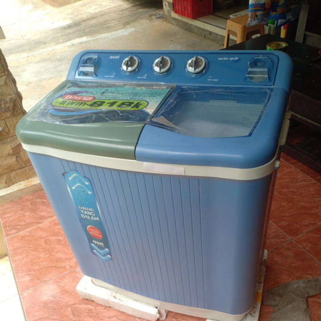 Jual AKARI Mesin cuci 2 Tabung Turbo Spin AWM-818K | Shopee Indonesia