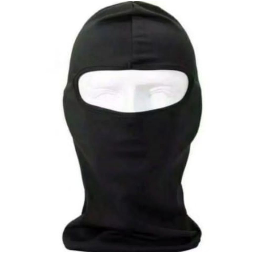 Jual Masker Motor Masker ninja hitam polos full face bahan halus ...