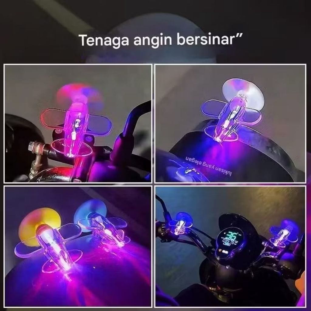 Jual {MY} Pesawat Lampu LED Ornamen Mobil Lampu Pesawat Energi Angin ...