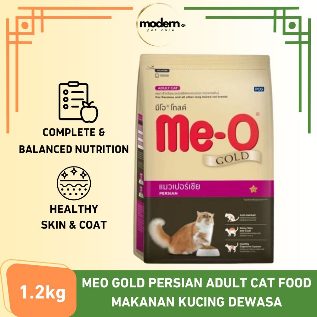 Jual Meo Gold Persian Adult Cat Food Makanan Kucing Dewasa 1.2kg ...