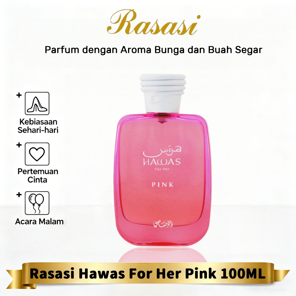 Jual Rasasi Hawas For Her Pink 100ml/Parfum Wanita Arab Asli Wangi ...