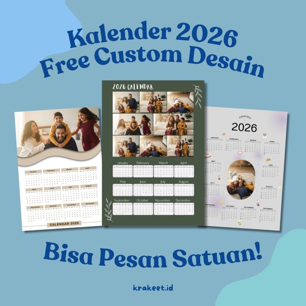 Jual CETAK KALENDER DINDING 2026 CUSTOM FOTO KELUARGA Ukuran A4 ...