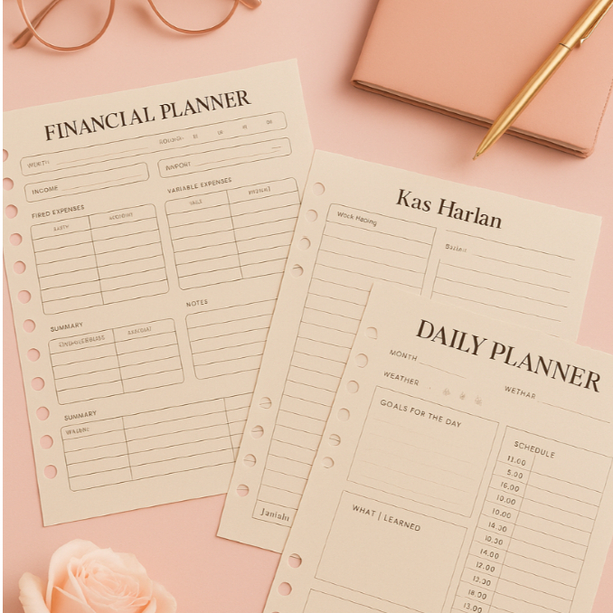 Jual Planner A5 - Loose Leaf Planner A5 - Financial Planner - Kertas ...