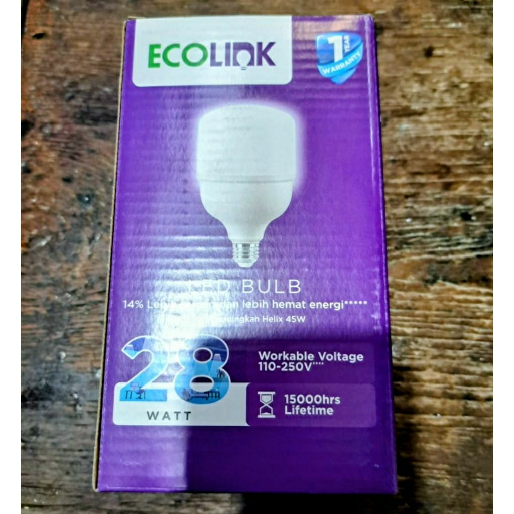Jual Lampu LED Ecolink Bohlam Bulb 28 Watt (PUTIH) | Shopee Indonesia