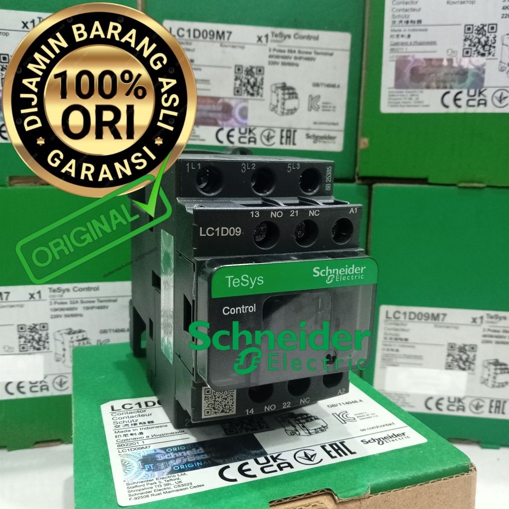 Jual kontaktor contactor schneider lc1d09q7 380vac 3phase 25a lc1d09 ...