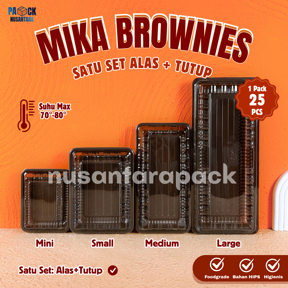 Jual Mika Brownies Set Alas+Tutup Tebal Size Mini Small Medium Large ...