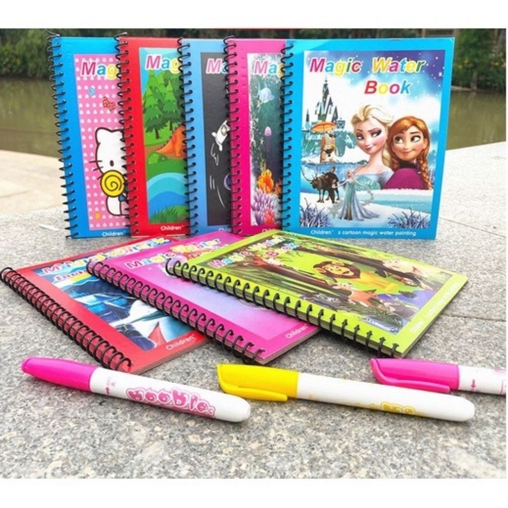 Jual Magic water book buku gambar ajaib mewarnai dengan spidol air ...