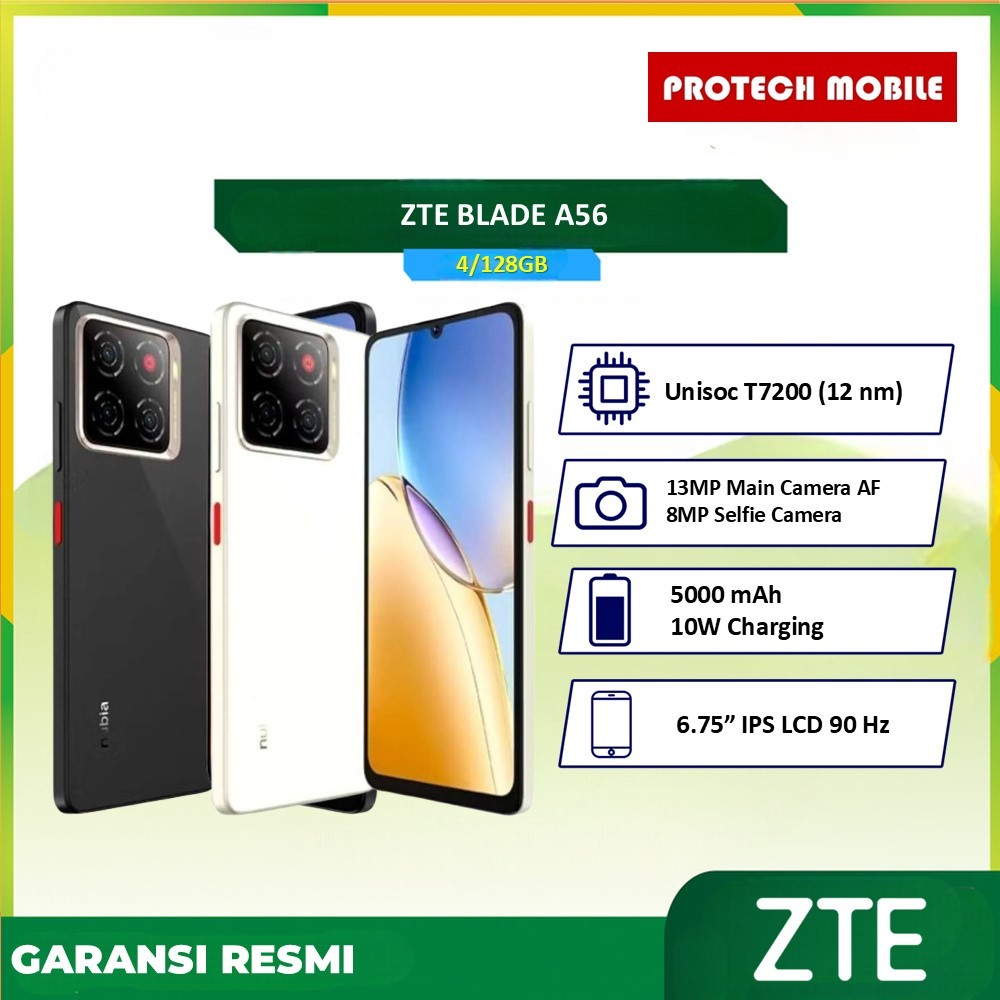 Jual ZTE A56 4/128GB Up to 12GB Dynamic RAM - Garansi Resmi | Shopee ...