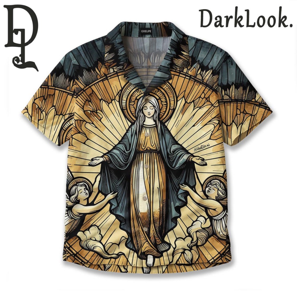Jual DarkLook Kemeja Rohani Queen of Angels – Kemeja Pria Motif Bunda ...