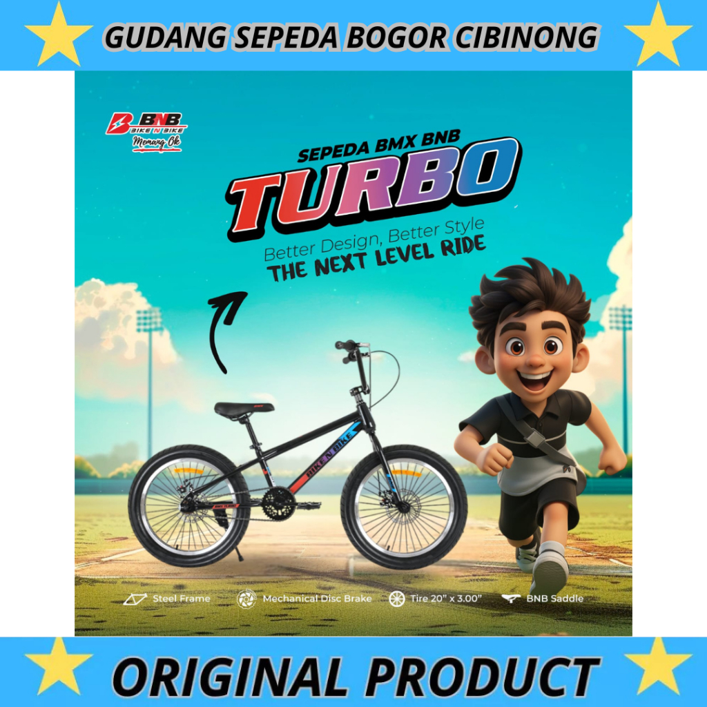 Jual Sepeda BMX 20 BNB TURBO BAN JUMBO 3.0 BIKE N BIKE NEW | Shopee ...
