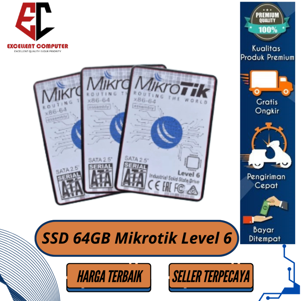 Jual SSD 64gb Mikrotik Level 6 v.7 X86 - X64 Bit [ Legacy / UEFI System ...