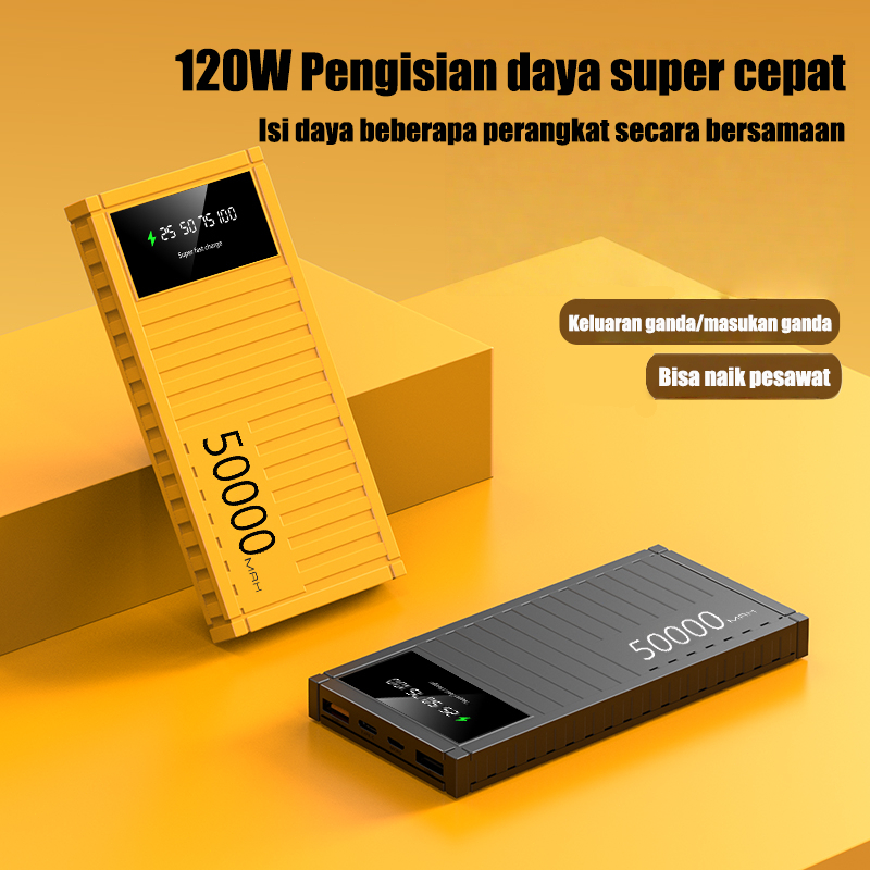 Jual 120W Powerbank 50000 mAh Mini with Fast Charging Bank Powerbank ...