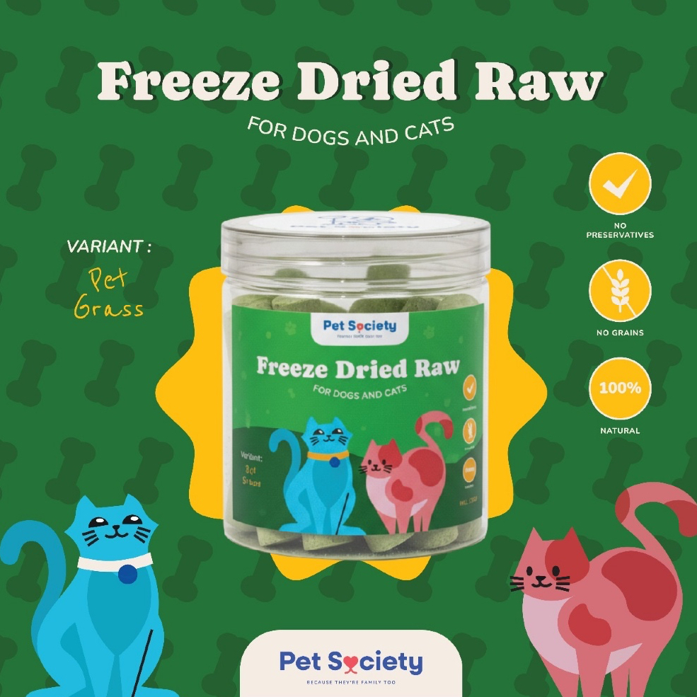 Jual Pet Society Freeze Dried Raw Snack Kucing Anjing Pet Grass ...