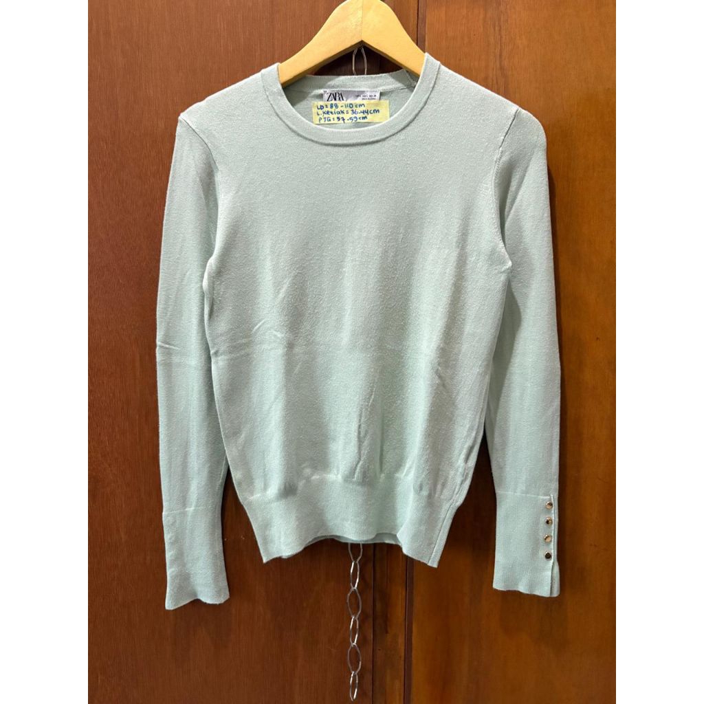 Jual Sweater Inara Sage, Brand Zara, Premium & Rare | Shopee Indonesia