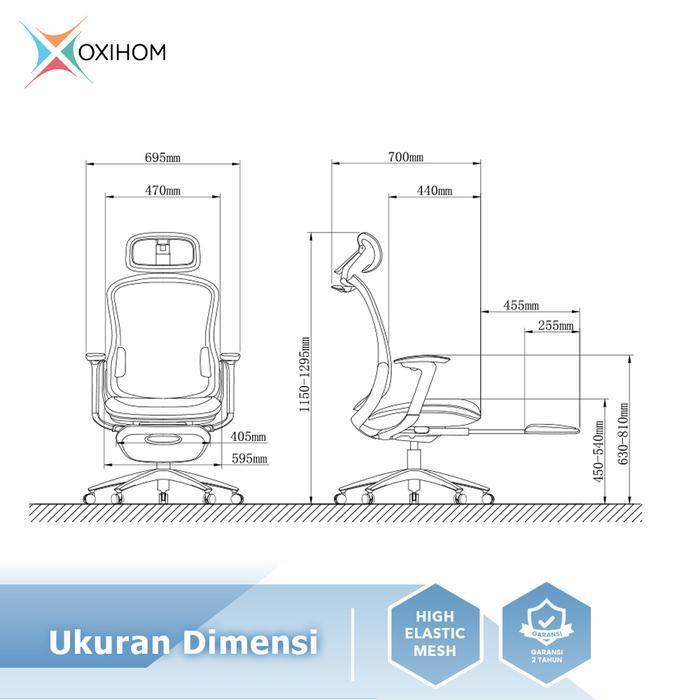 Jual OXIHOM N2 Kursi Kantor Kerja Office Ergonomic Chair Mesh | Shopee ...