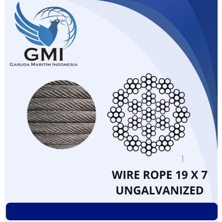 Jual Wire Rope 19x7 + IWRC Non Rotating Diameter 28 MM /Mtr | Shopee ...