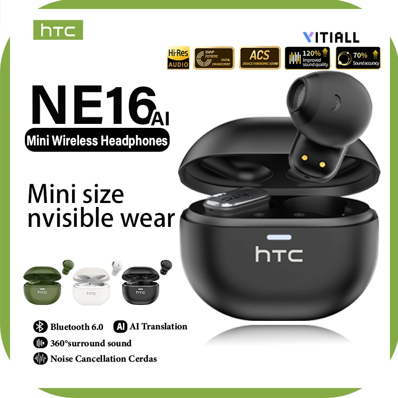Jual HTC NE16 TWS Mini In‑Ear Earphone Bluetooth 6.0 Headset Wireless ...