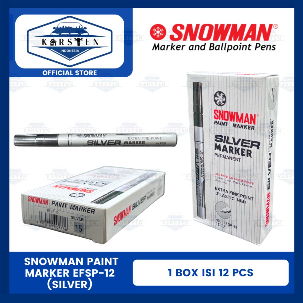 Jual Marker | Spidol Snowman Paint Marker EFSP-12 - Silver (1 Lusin ...