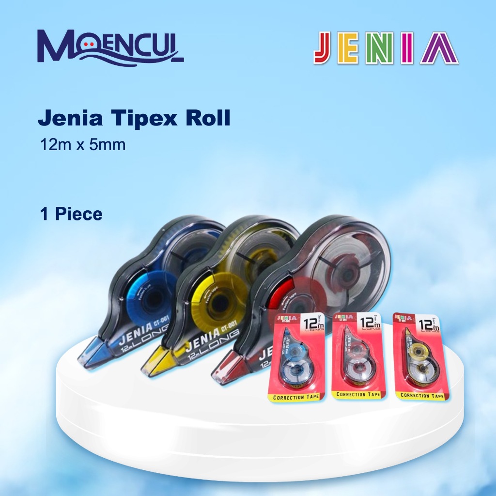 Jual Jenia Tipex Roll 12m | Tipex Kertas | Correction Tape | Koreksi ...
