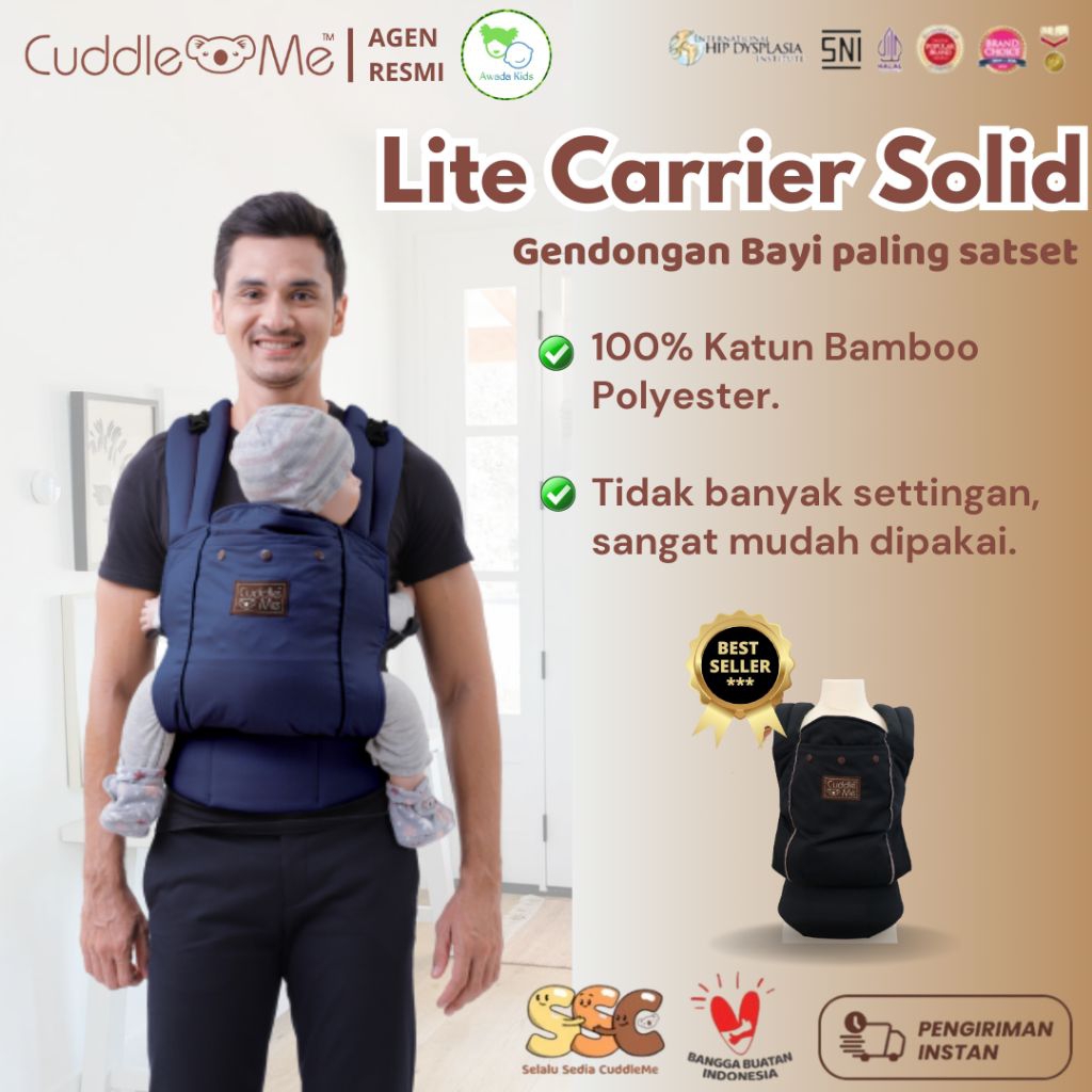 Jual Gendongan Bayi CUDDLE ME Lite Carrier Polos Solid Gendongan Bayi ...