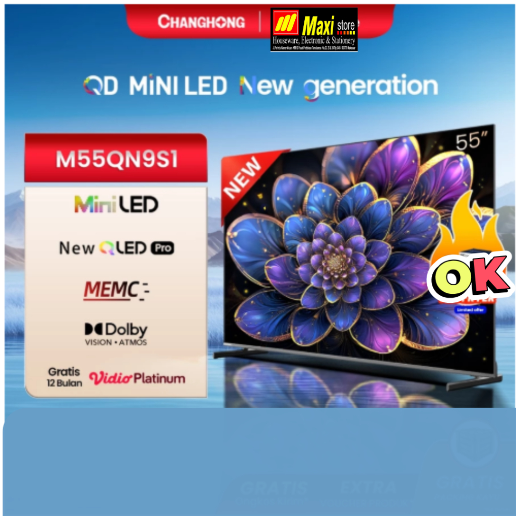 Jual Changhong QD Mini LED TV 4K 55 inch 65 inch 75 inch Google Smart ...