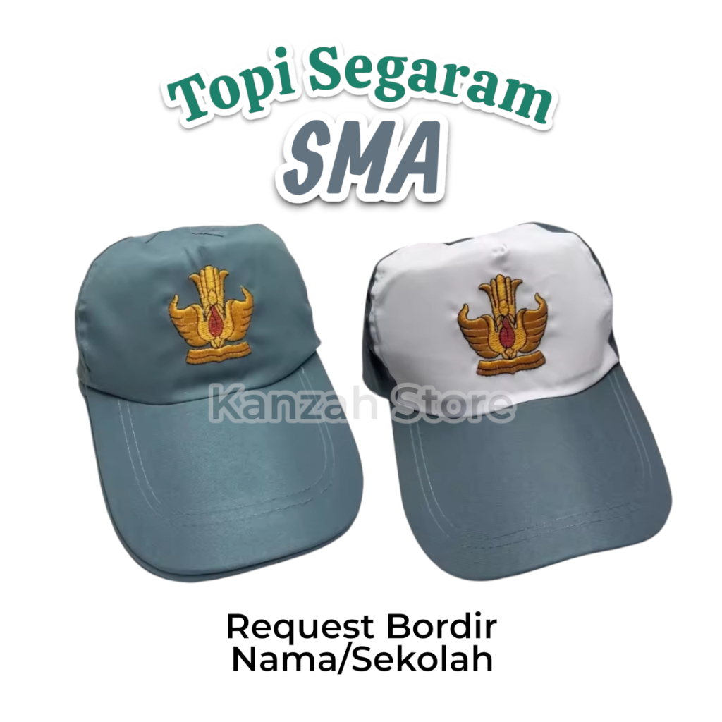 Jual Topi Seragam Sekolah SMA Request Bordir Nama atau Sekolah | Shopee ...