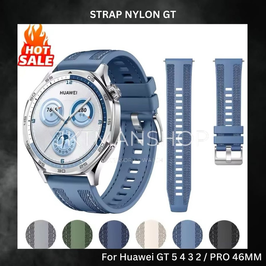 Jual STRAP TALI JAM NYLON GT HUAWEI WATCH GT 6 5 4 3 2 / PRO 46MM LEBAR ...
