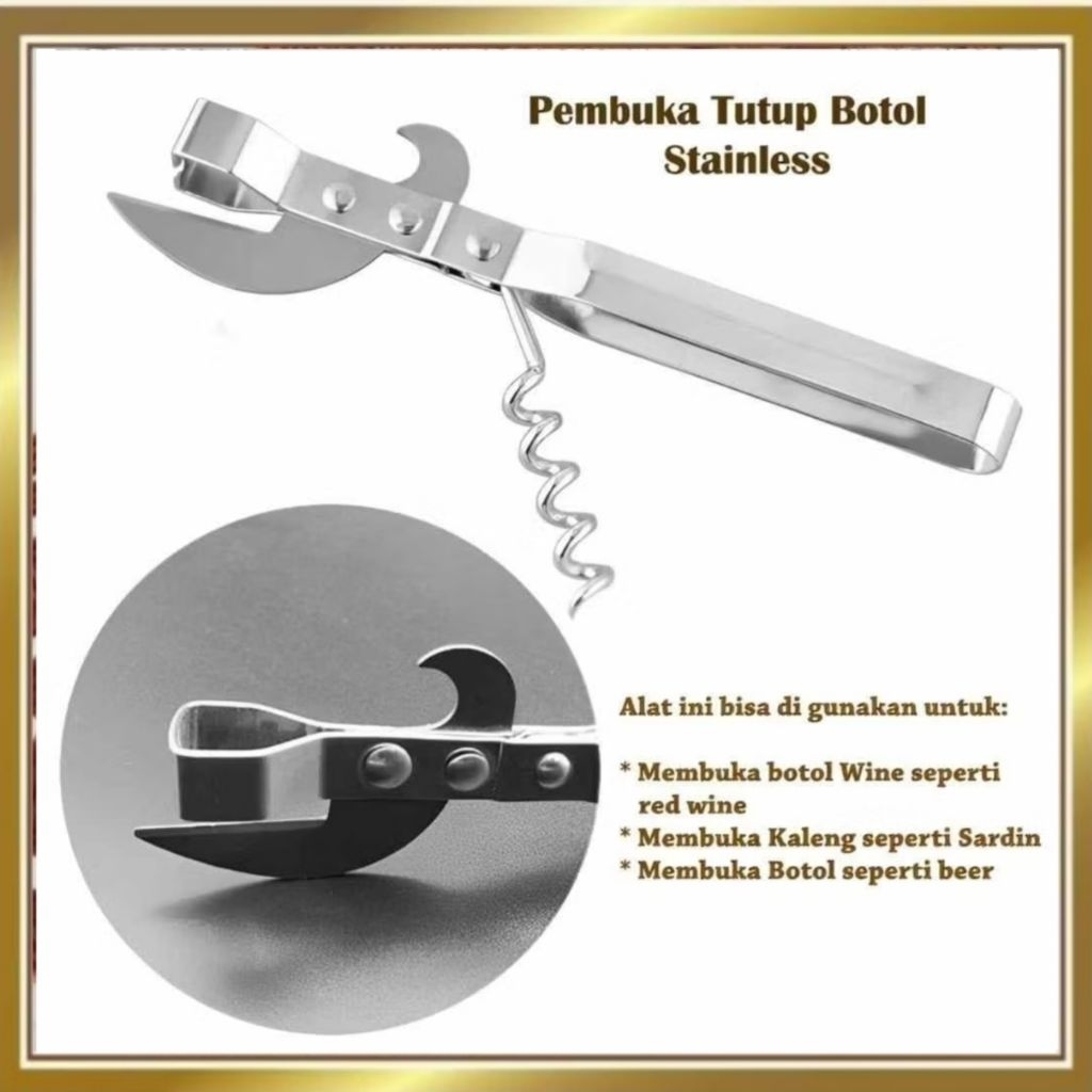 Jual Pembuka Botol Multifungsi 3 in 1 | Pembuka Kaleng Botol Wine ...