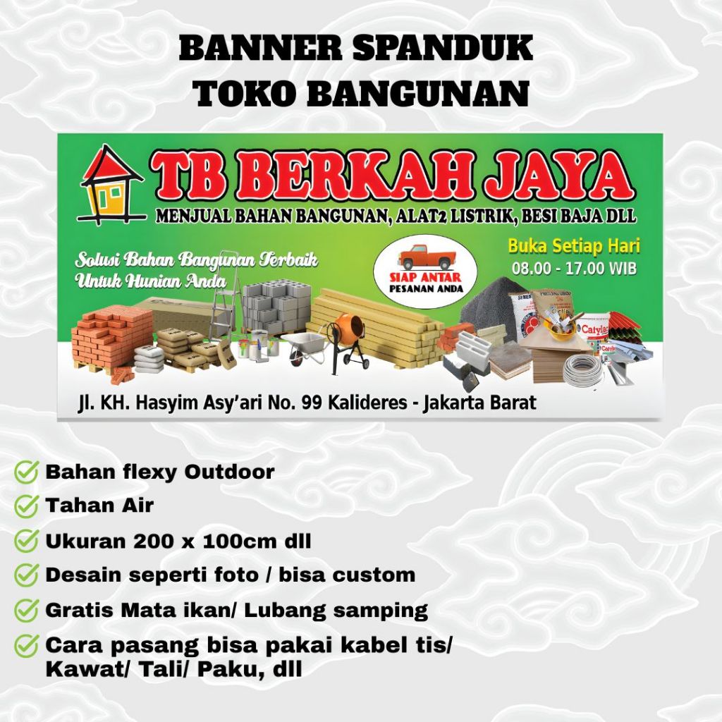 Jual SPANDUK/MMT TOKO BANGUNAN CUSTOM FREE DESIGN BANNER ECOGREEN ...