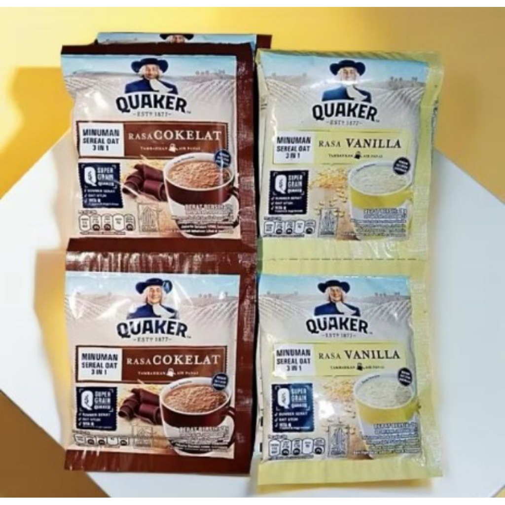 Jual QUAKER Minuman Sereal Oat 3in1 Sachet Rasa Vanila || Rasa Coklat ...