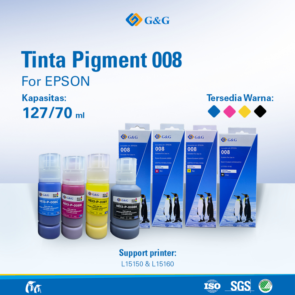 Jual G&G Tinta Printer Pigment Epson 008 Original | Shopee Indonesia