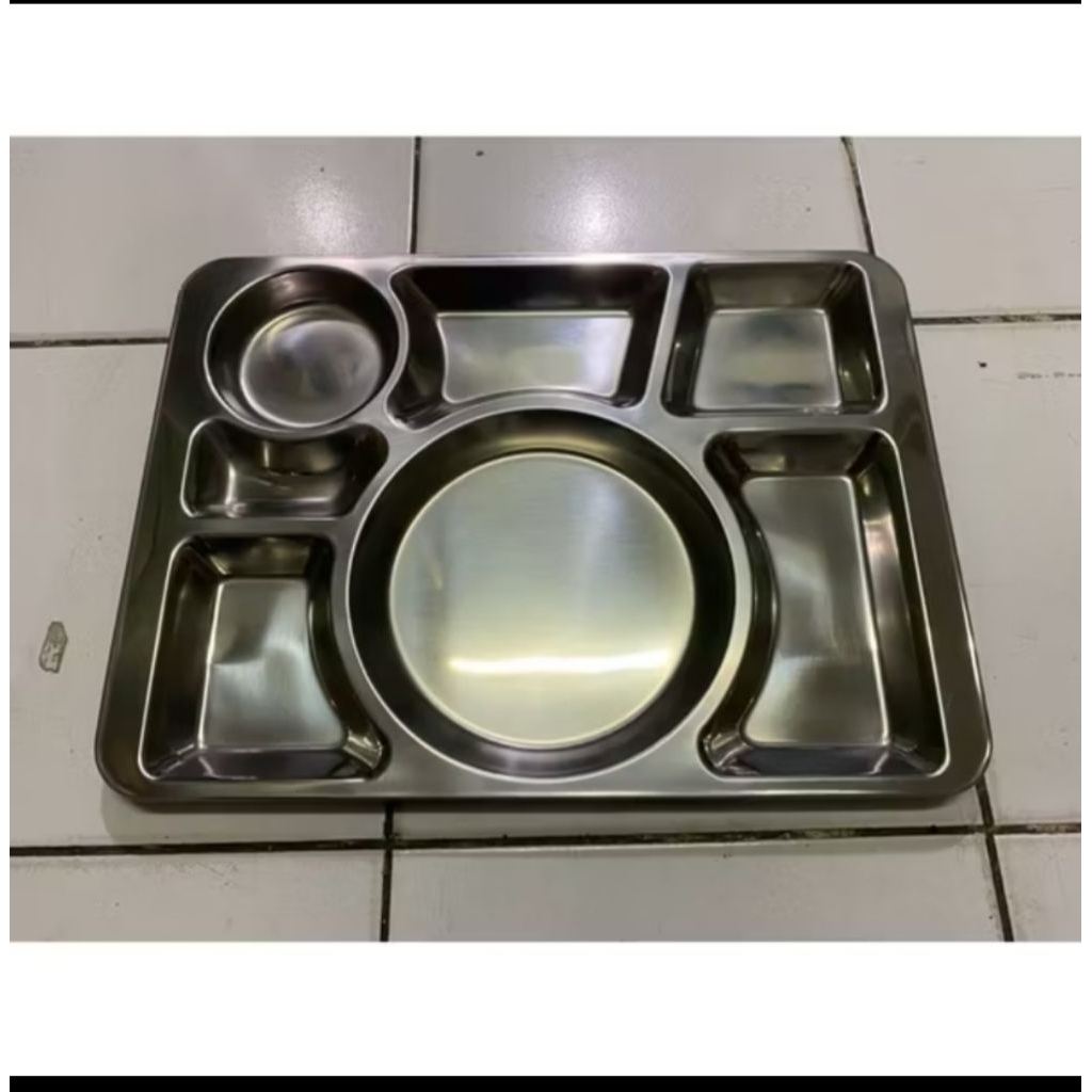 Jual OPMRENG TEMPAT MAKAN 7 SEKAT PLATO STAINLEES ASLI JATAH PEMBAGIAN ...