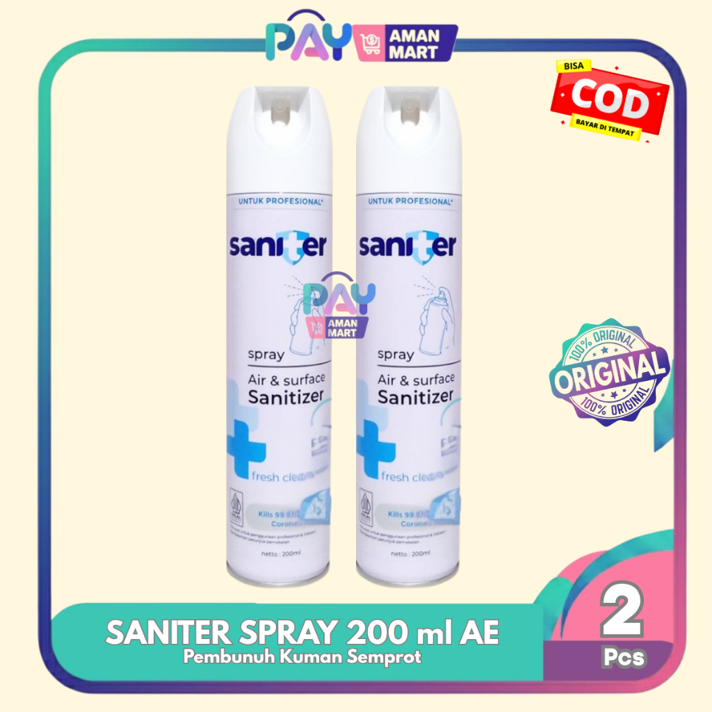 Jual PAKET 2PCS SANITER SPRAY 200ML AE AIR & SURFACE SANITIZER | Shopee ...
