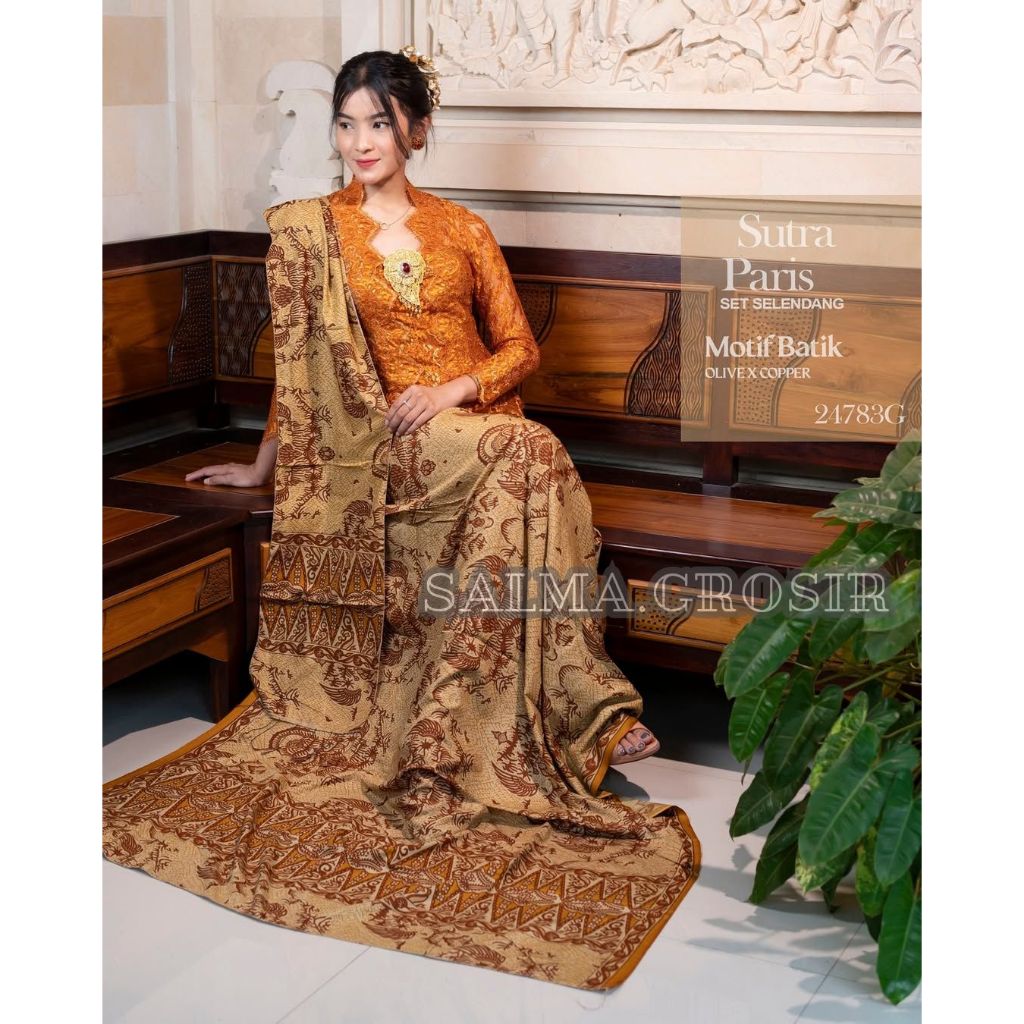 Jual Kamen set selendang sutra paris atbm motif garuda - pakaian adat ...