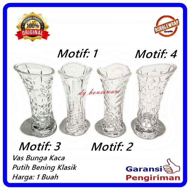 Jual Vas Bunga Kaca Mini Pot Bunga Kecil Bening Kristal ( Harga 1 Buah ...