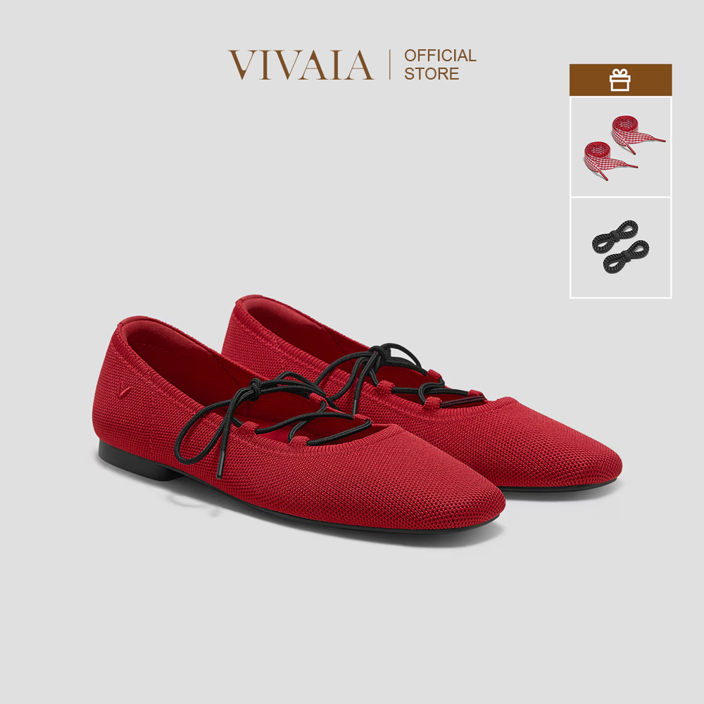 Jual VIVAIA Sepatu Wanita 3 Laces Included Square-Toe Lace-Up Mary ...