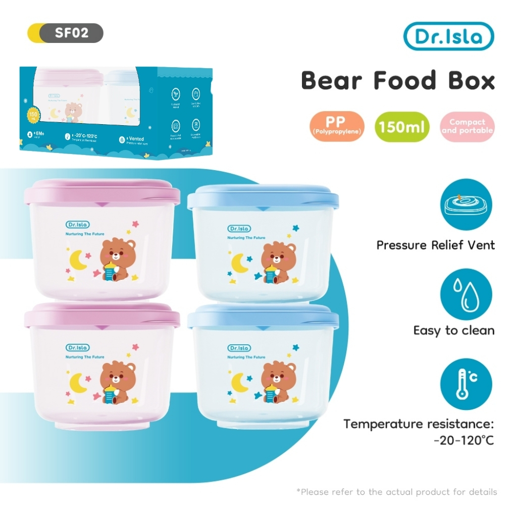 Jual Dr.isla Food Container Mpasi 4PCS Bayi 6 Bulan Peralatan Set BPA ...