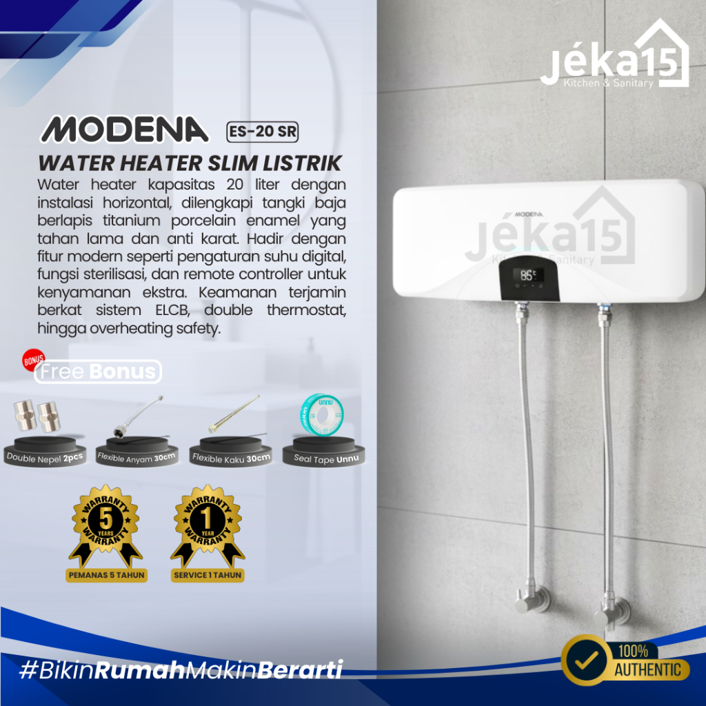 Jual MODENA ES 20 SR WATER HEATER SLIM LISTRIK REMOTE PEMANAS AIR ...