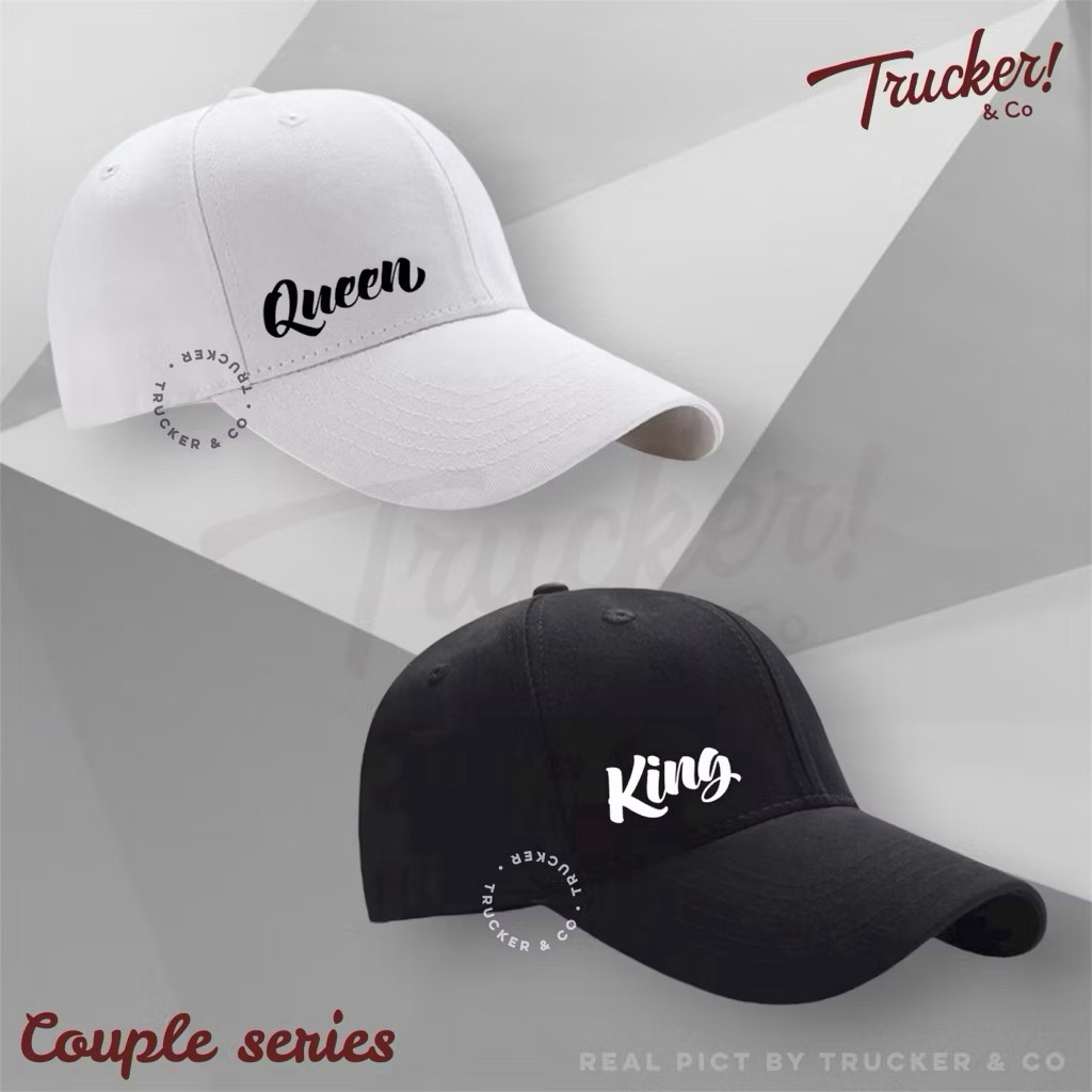 Jual [Harga Sepasang] TruckerAndCo Topi couple King & Queen rafel tebal ...
