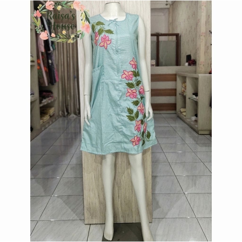 Jual DASTER PENDEK REMAJA BORDIR KHAS MALANG l ABSTRAK - HIJAU TANPA ...