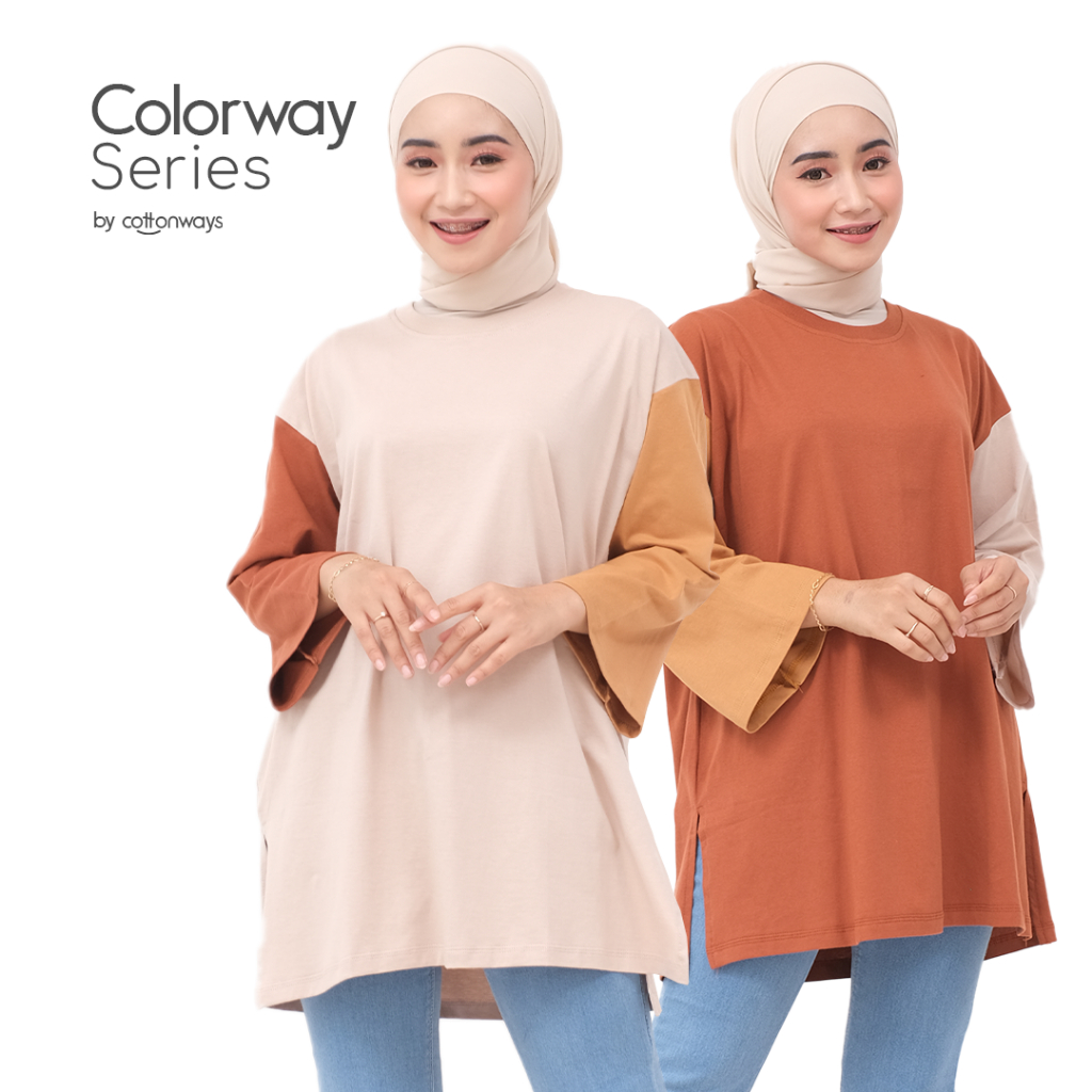 Jual COTTONWAYS | Colorway Oversized T-Shirt Kaos Non Busui | Shopee ...
