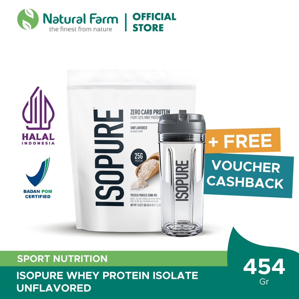 Jual Isopure Whey Protein Isolate Unflavored 1 Lb Free Shaker | Shopee ...